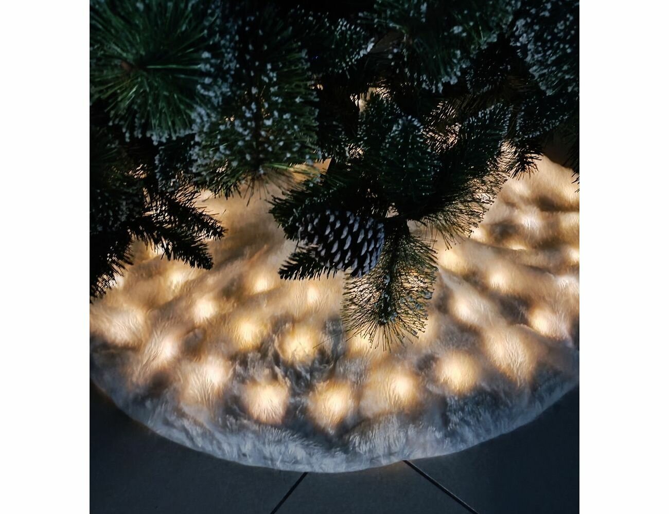 Светящаяся юбка для елки волшебные огоньки, теплые белые LED-огни, 120 см, USB, Due Esse Christmas XNA23029091