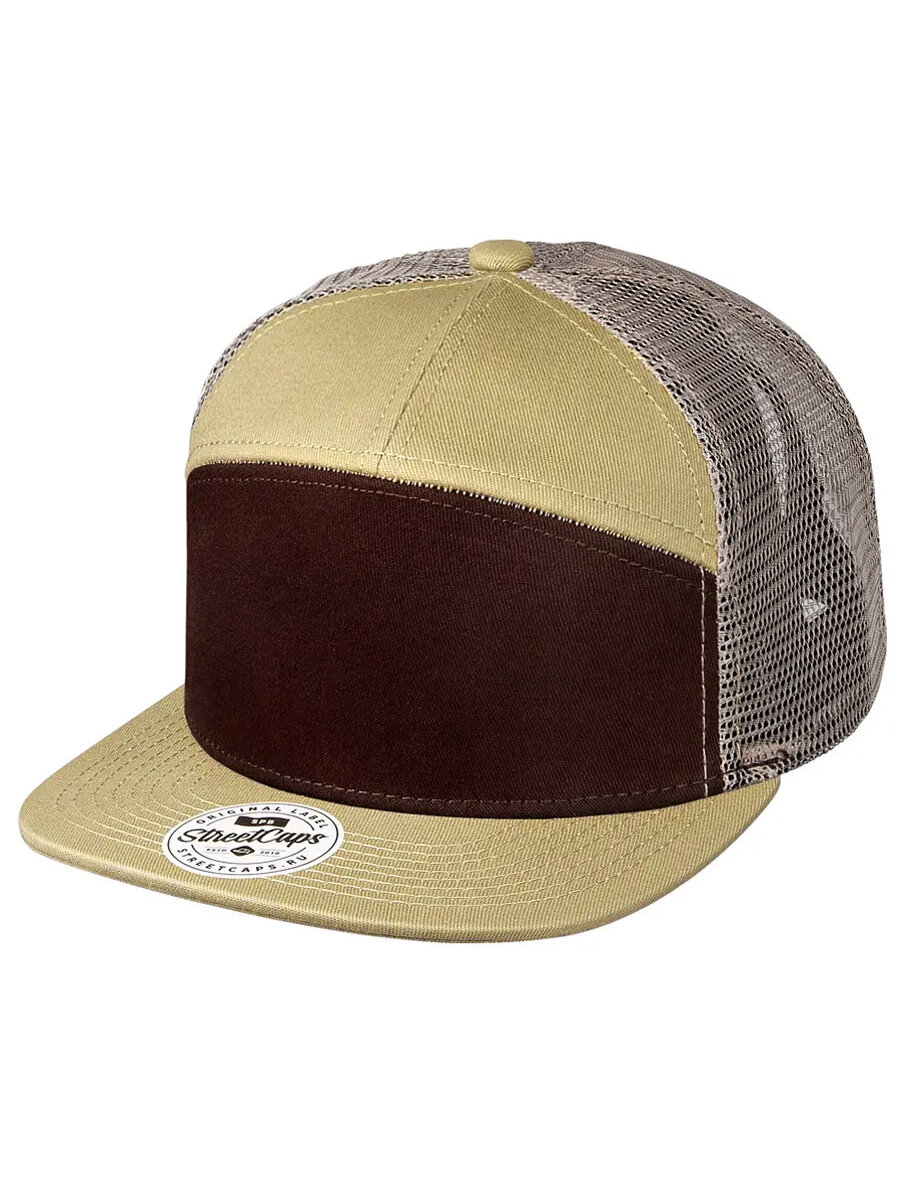 Бейсболка 410-7 Семипанельная хлопковая кепка с сеткой для мужчин