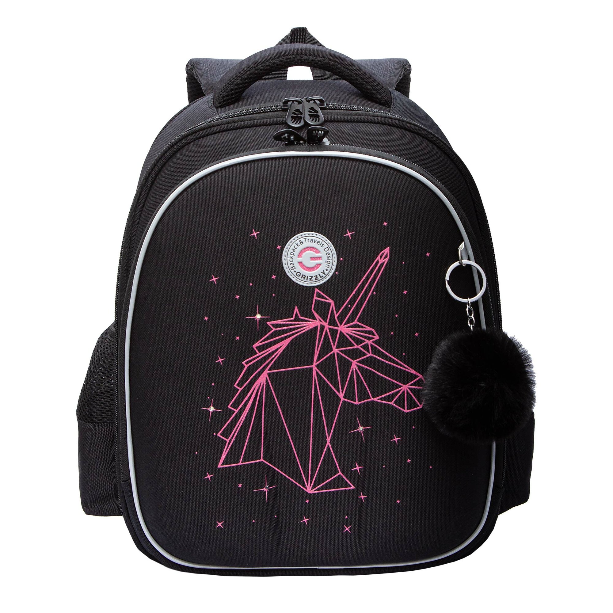 Ранец школьный формованный GRIZZLY с анатомической спинкой на ножках, для девочки RAz-586-8/3