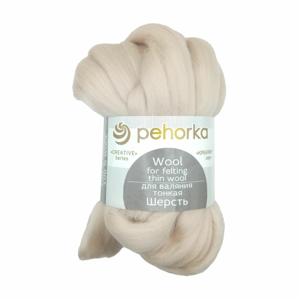 Пряжа для вязания Пехорка Тонкая шерсть для валяния 089 фрез 50 гр/2 м 100% тонкая шерсть