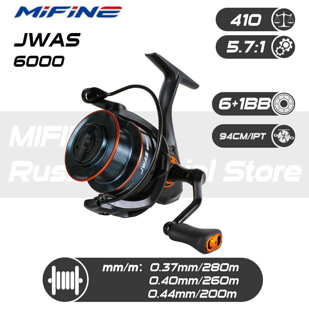Катушка рыболовная MIFINE JAWS 6000F 6+1B