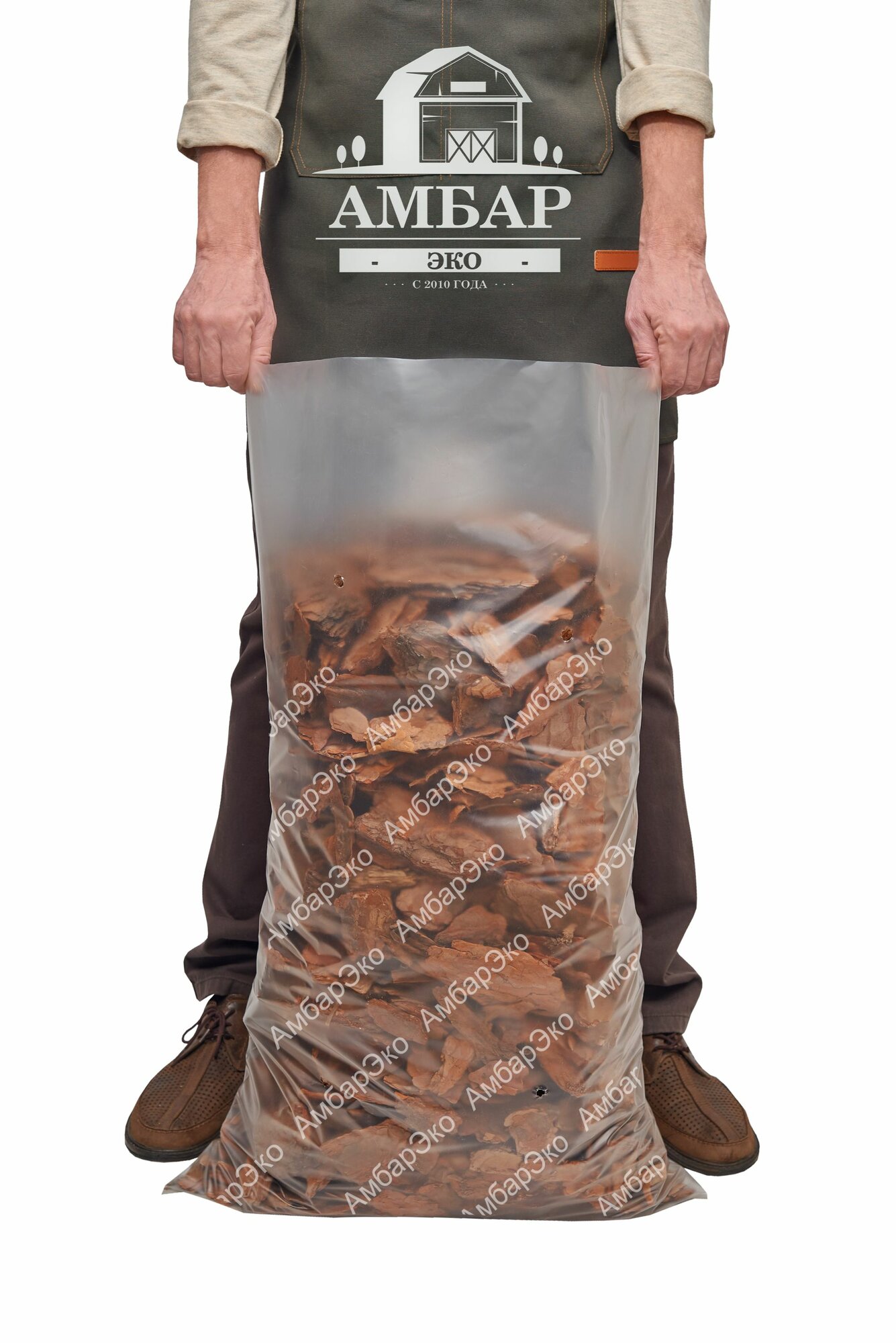 Мульча из коры сосновой крупная (5-10 см) 60 л. Комплект 10шт