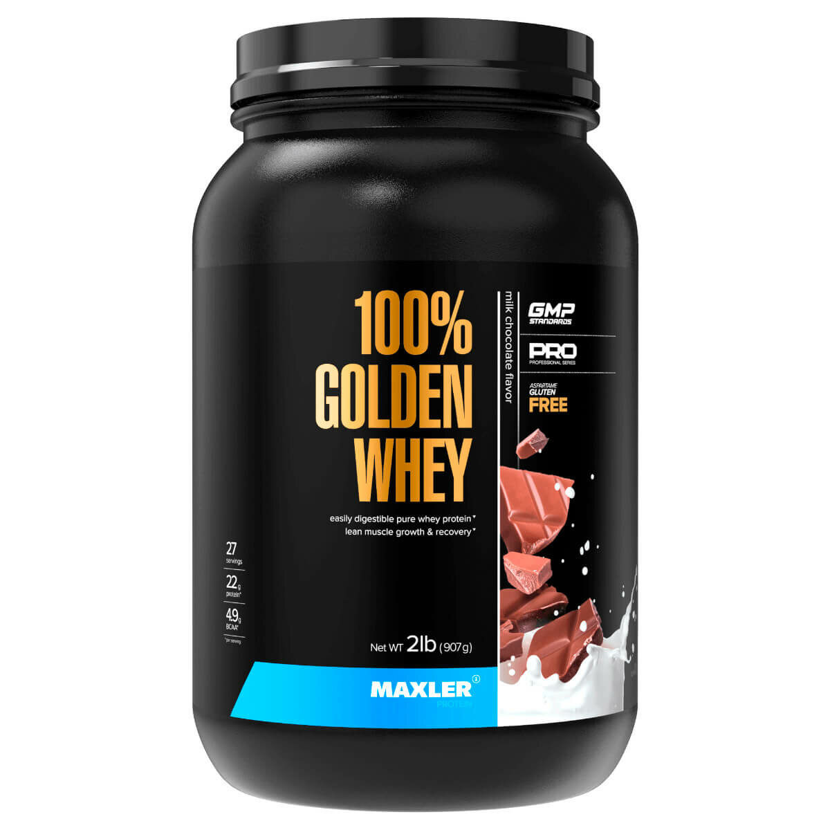 Протеин многокомпонентный 100% Golden Whey, вкус Молочный шоколад, 907 г, MAXLER