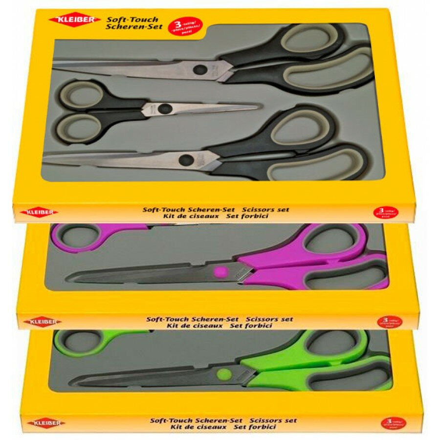 920-94 Набор из 3 штук ножниц Soft-Touch, Kleiber