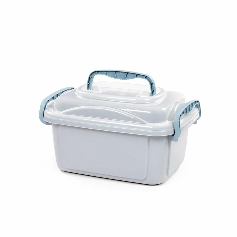 Контейнер Полесье №55 с крышкой, 8, 6 литра, корпус дымчатый, крышка прозрачная, 370х255х207 мм