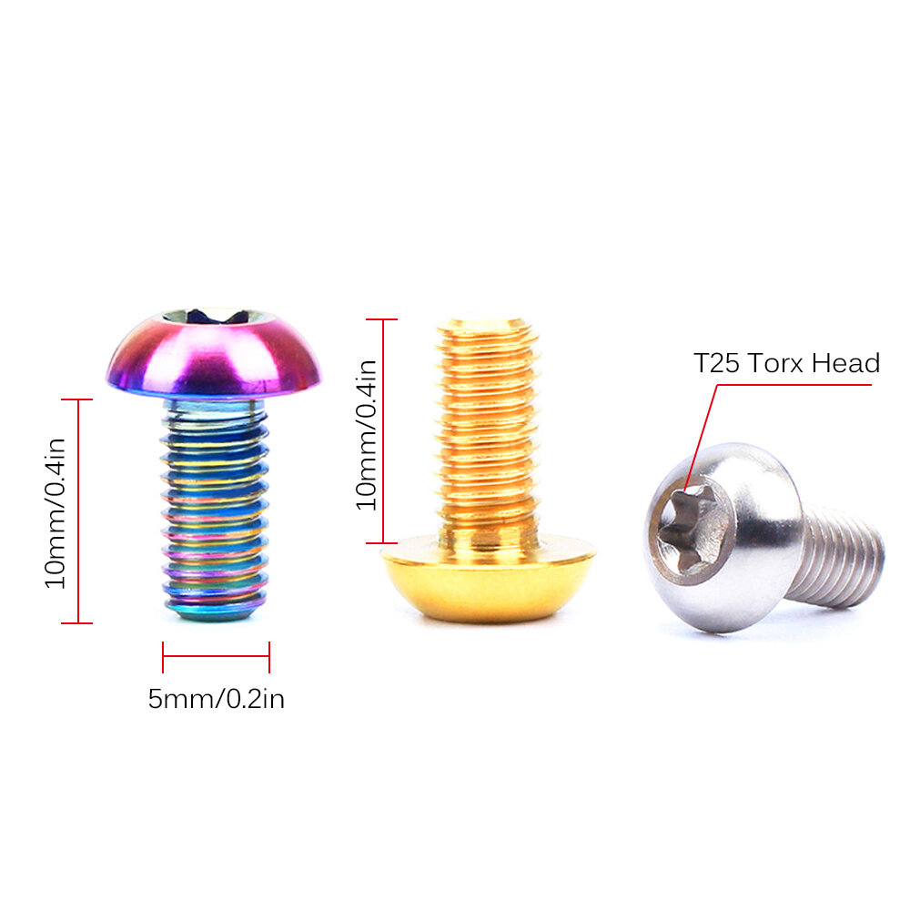 RISK 12PCS M5 10 мм болты ротора дискового тормоза T25 Torx титановый TI MTB болт держателя бутылки для велосипеда винт для крепления фляги для воды