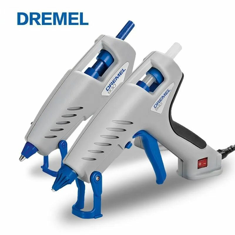 Клеевой пистолет Dremel, 100мм, защита от подтеканий, 3 насадки