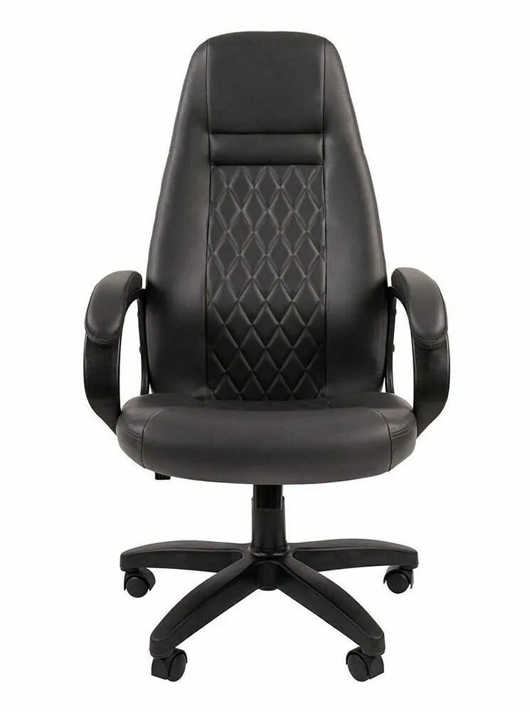 Кресло компьютерное CHAIRMAN 950LT, экокожа, офисное, с подголовником и подлокотниками, газлифт, серое