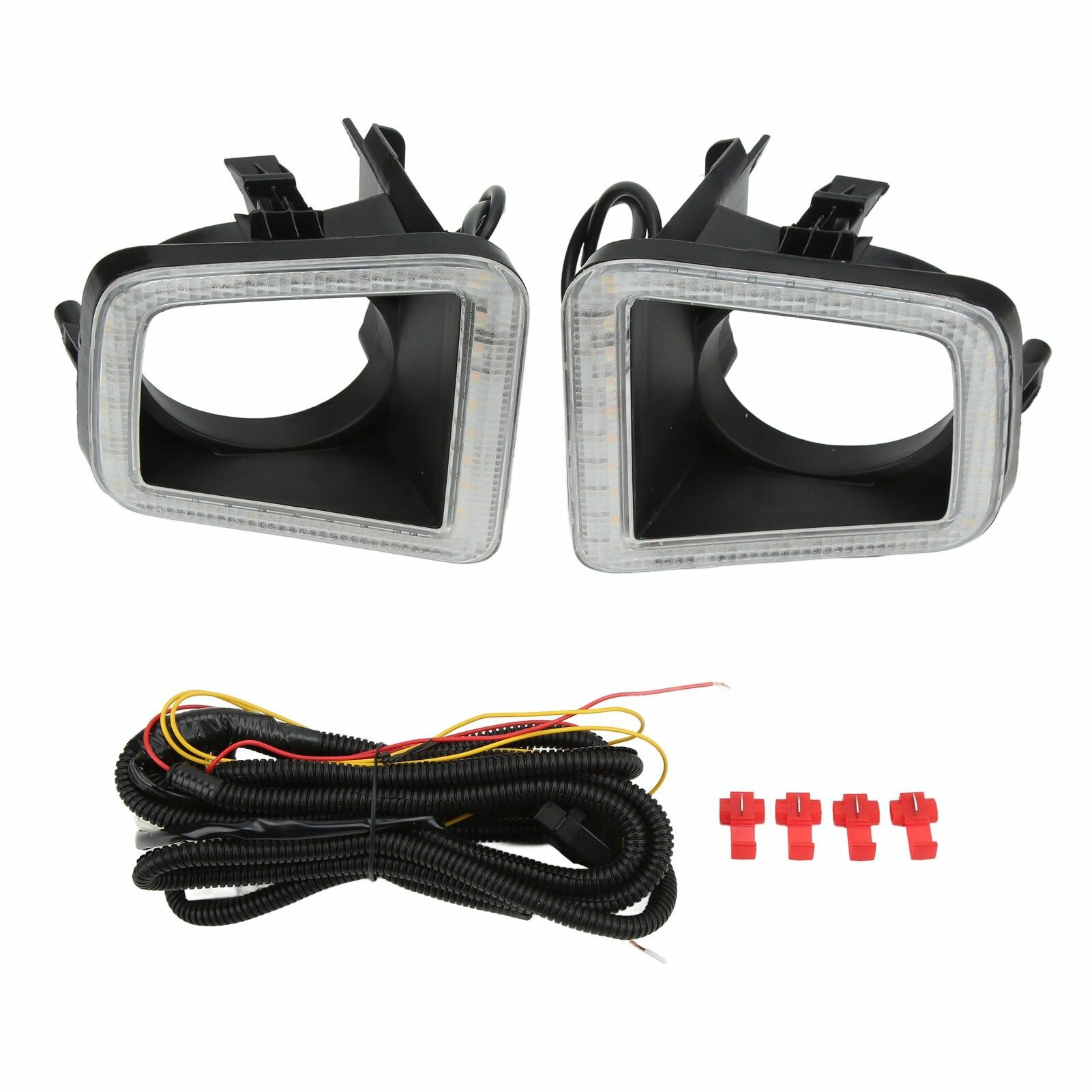 Парные светодиодные ДХО 12В с ПТФ и поворотниками для авто