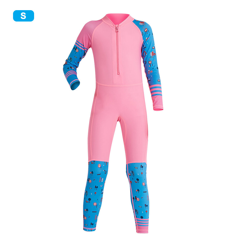 Детский гидрокостюм с рукавами (розовый, девоч.)