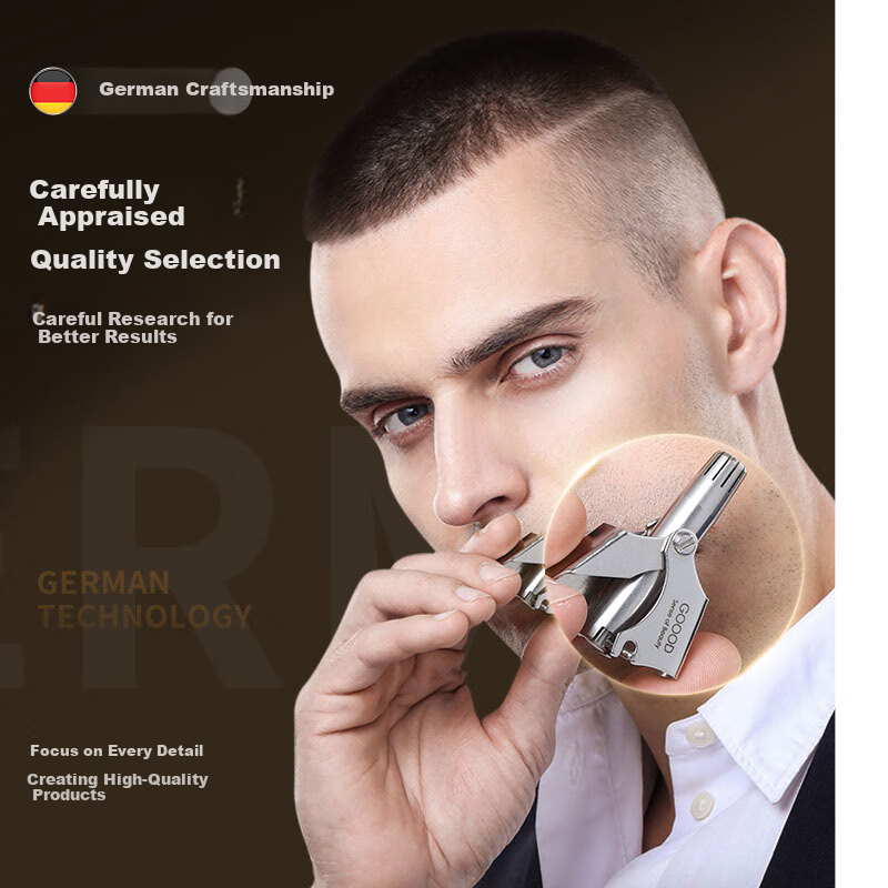 GOOOD German High Quality Stainless Steel Manual Nose Hair Trimmer Men's Nose Hair Removal Kit
