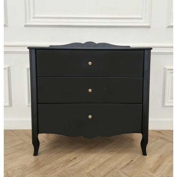 Комод "Версаль" 3 ящика (черный матовый)