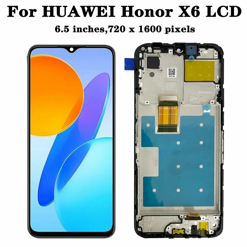 Дисплей Huawei Honor X6 / X8 5G (VNE-LX1/VNE-N41) в рамке (черный) премиум