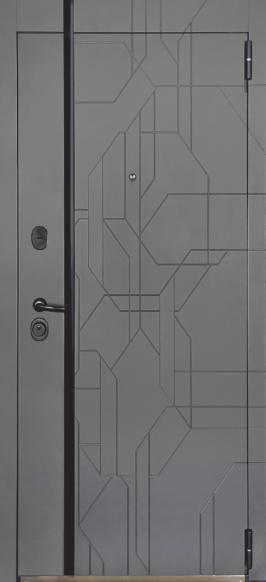 Входная дверь Апарт Графит / Рустик серый 960х2050 левая