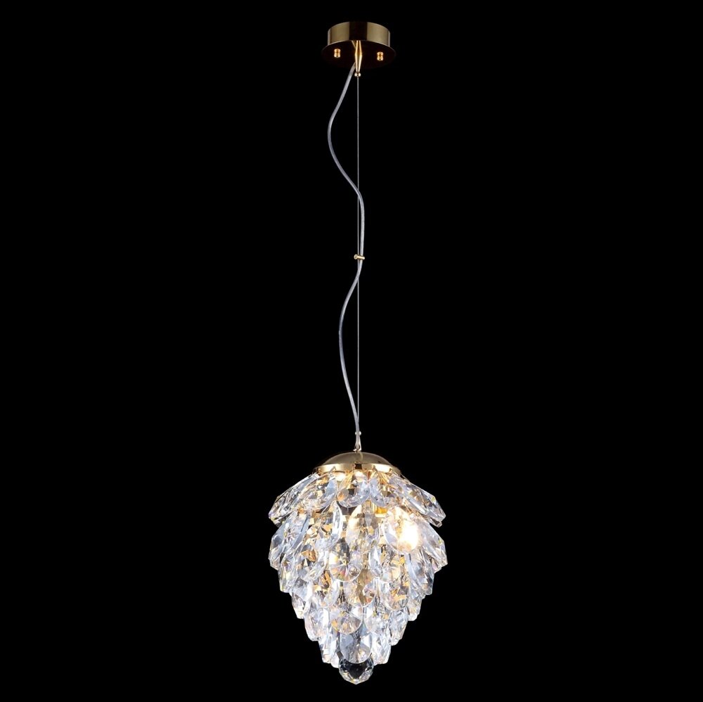 Подвесная люстра Crystal Lux CHARME SP2 GOLD/TRANSPARENT, цоколь Е14