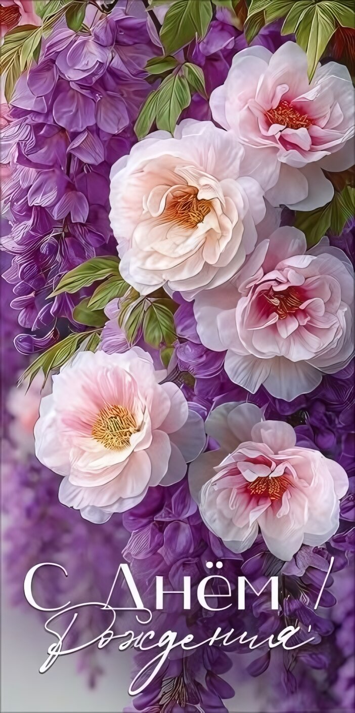 Конверт для денег "С днём рождения!", 168х84 мм, картон, глянцевый лак, 10 шт