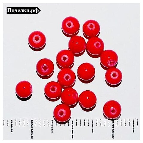 Натуральная бусина под Коралл красный 0008799 шарик 4 мм, цена за 30 шт.