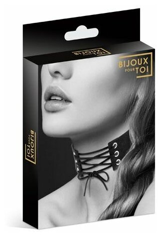 Оригинальный ошейник-чокер со шнуровкой, черный, Для женщин, полиуретан, 30,