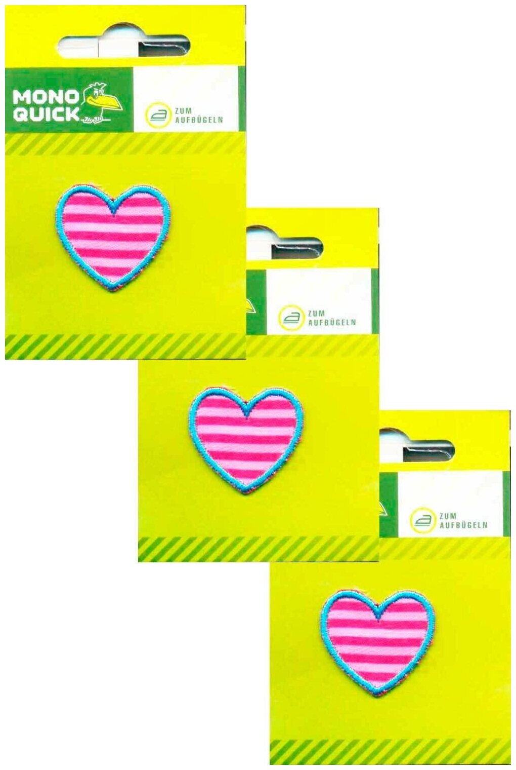 Термоаппликация Сердце набор 3 уп.