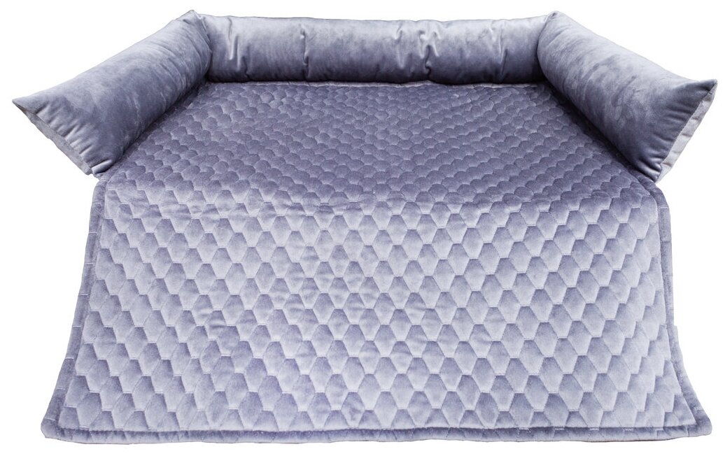 Лежак на мебель для животных "Подстилка с бортиком" , цвет: серый,90*70 см