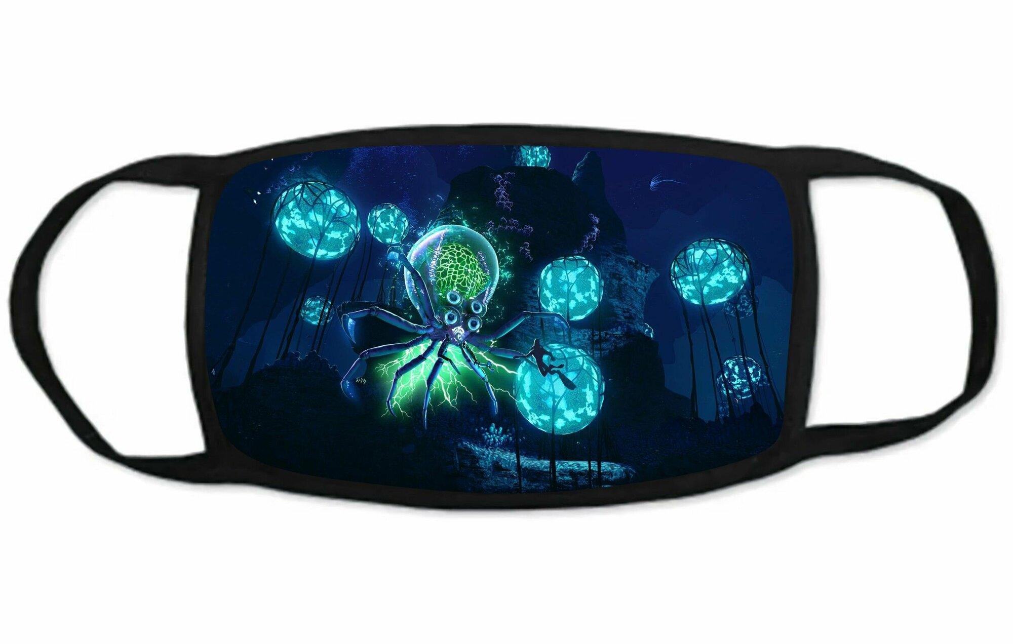 Стильная многоразовая маска Mewni-Shop размер 18*10 Subnautica, Сабнатика - 0004
