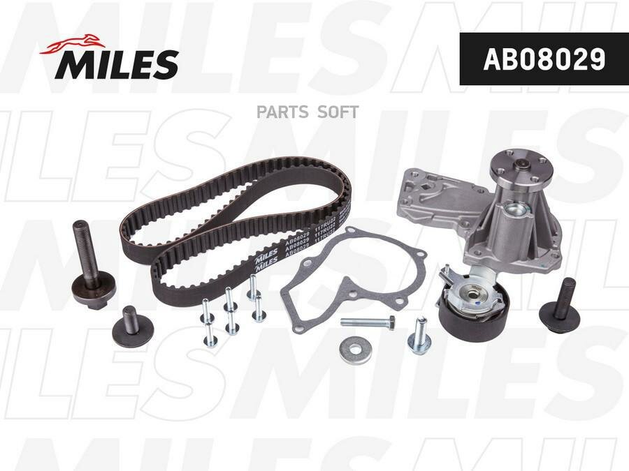 AB08029 MILES Комплект ремня ГРМ FORD FOCUS/FIESTA 1.25-1.6 01- (с помпой)