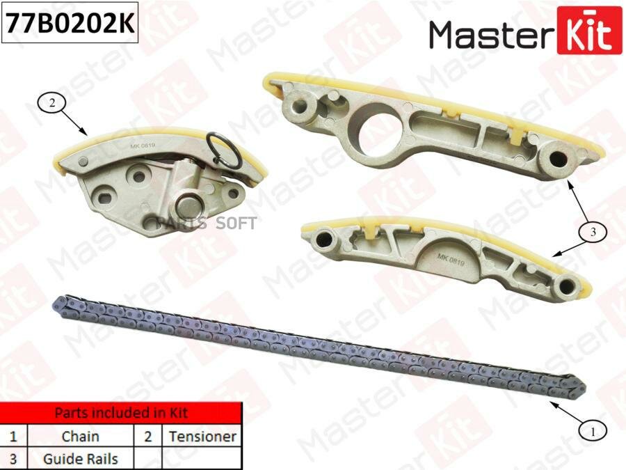 77B0202K MASTERKIT Комплект цепи ГРМ AUDI A6/A7 4.2I CEUC 12-