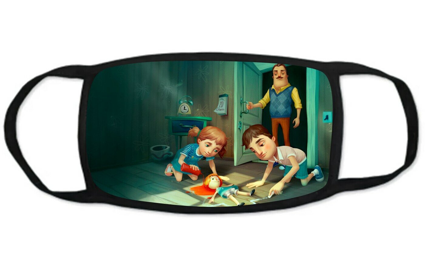 Стильная многоразовая маска GOODbrelok, размер 18*10, Детская, Привет Сосед-10