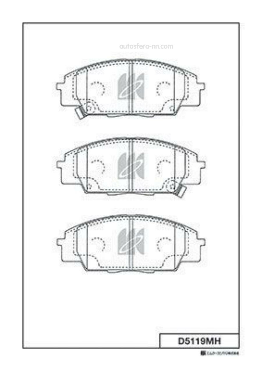 KASHIYAMA D5119MH Колодки тормозные, передние (с антискрипной пластиной)