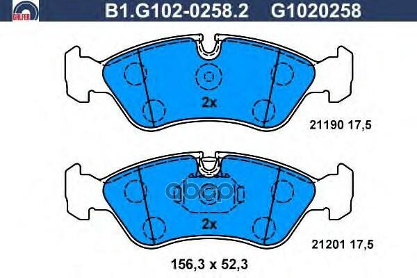 Колодки торм. пер. GALFER арт. B1-G102-0258-2