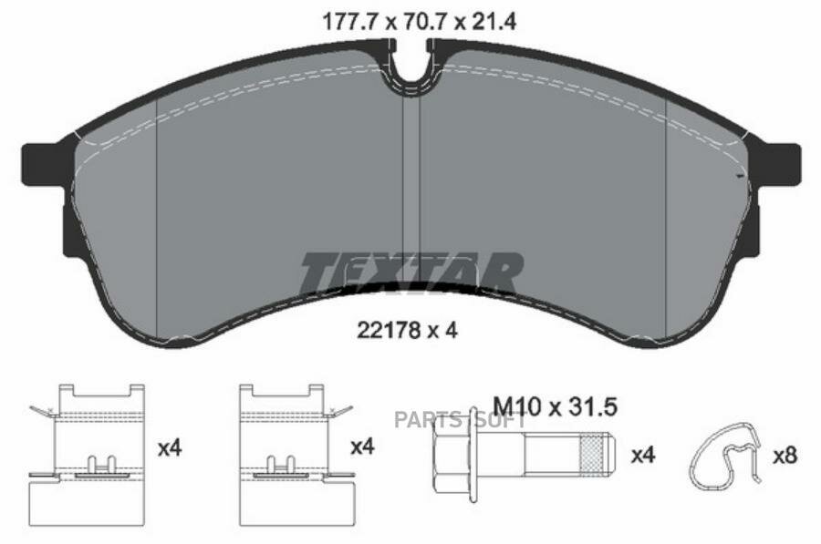 TEXTAR 2217801 Колодки передние VW Crafter 30-50 II 2016-> TEXTAR 2217801