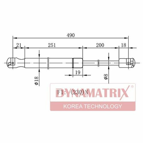 Амортизатор багажника Dynamatrix-Korea DGS7764HA для Peugeot 406