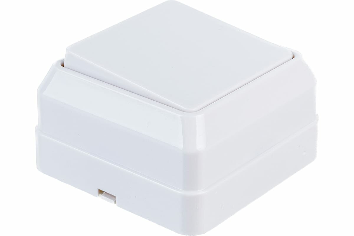 Выключатель IEK Октава одноклавишный белый для открытой проводки (комплект из 2 шт)