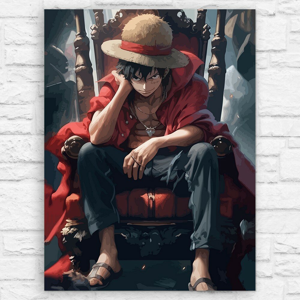 Картина по номерам на холсте аниме One Piece (Monkey D Luffy, anime) - 14949 В 30x40