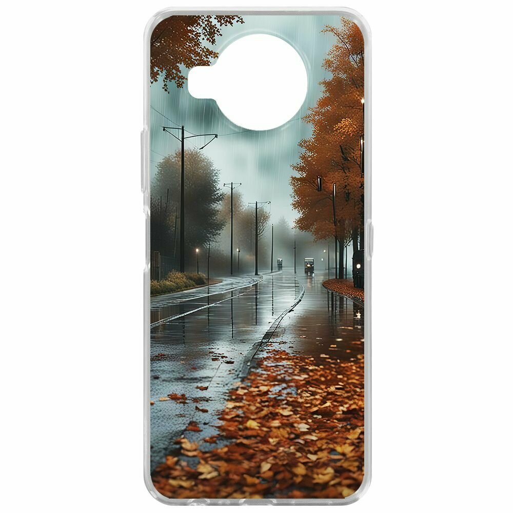 Чехол-накладка Krutoff Clear Case Осенний дождь для Nokia 8.3 5G