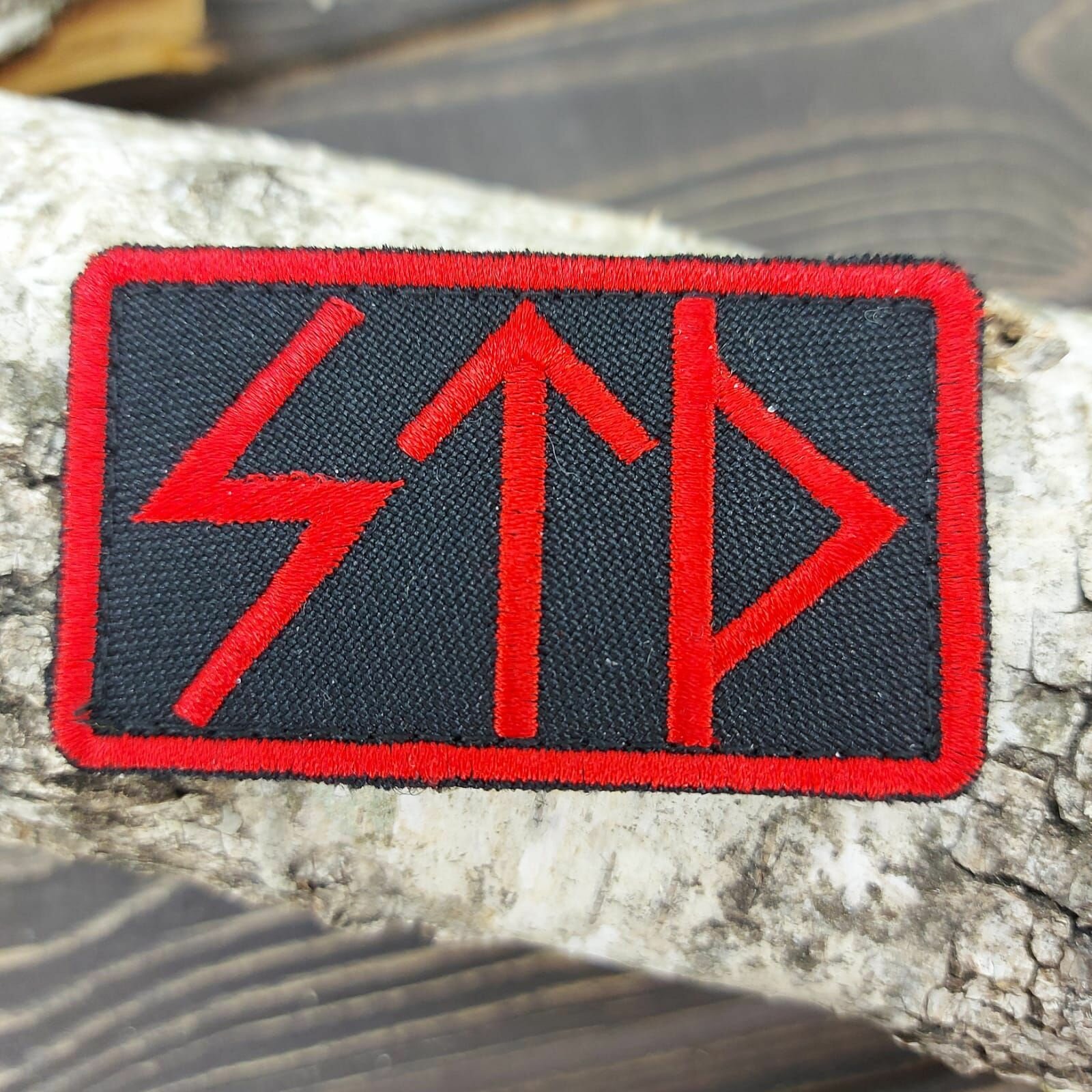 Нашивка ( шеврон патч patch ) тактическая STD вышитая на липучке 7х4 черная