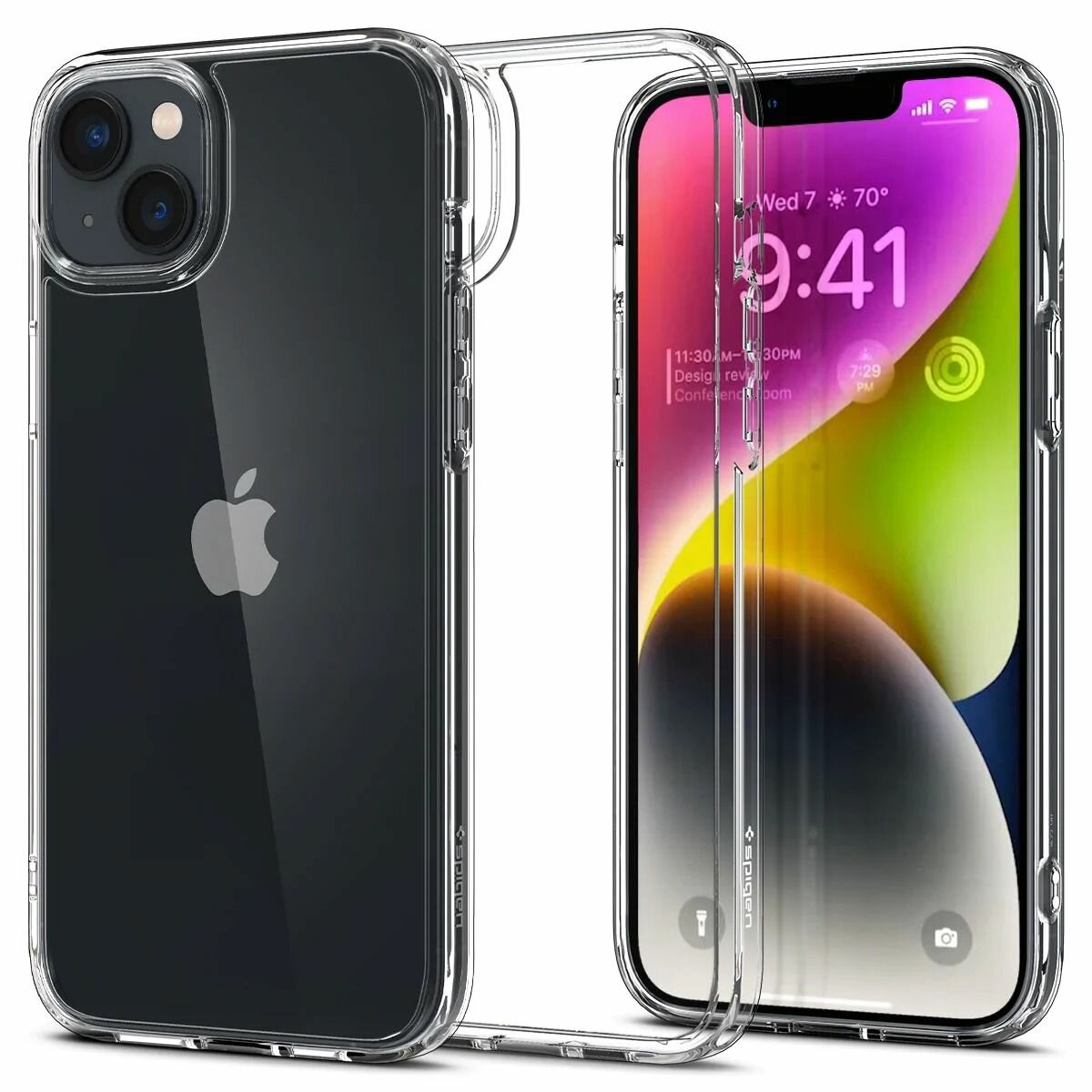 Чехол Spigen на Apple iPhone 14 (ACS05040) Ultra Hybrid / Спиген чехол для Айфон 14 накладка, противоударный, с защитой камеры, прозрачный