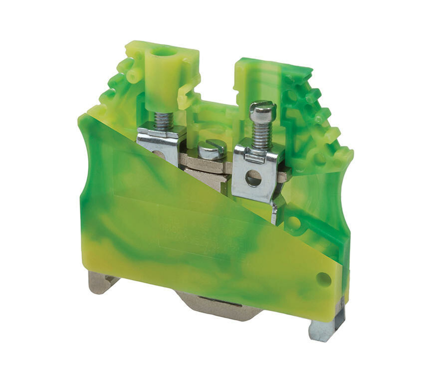 Клеммник на DIN-рейку Klemsan AVK 6TK, 6 мм. кв, (земля) {0.0.0.3.34460} (1 шт)