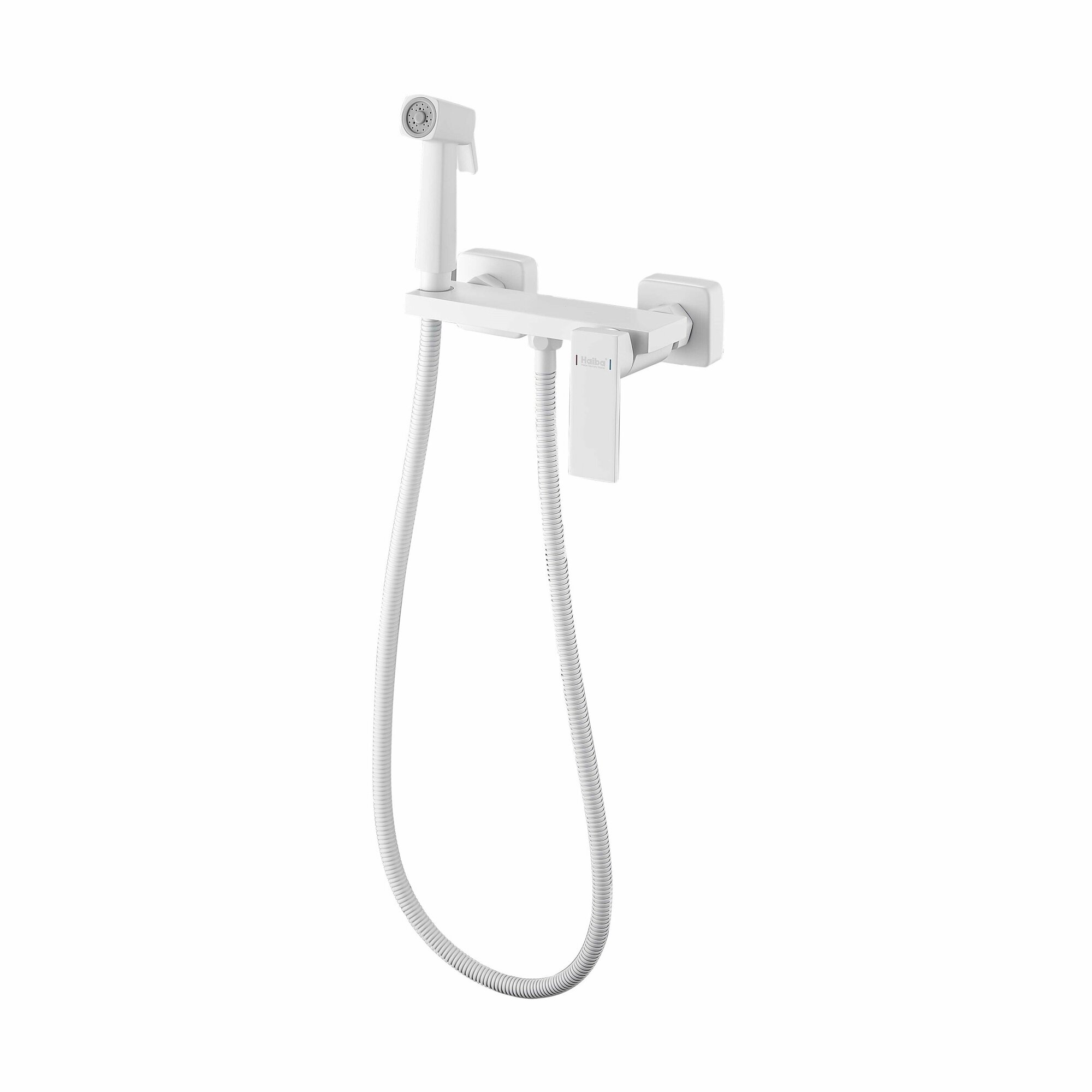 Смеситель Haiba HB5517-8 с гигиеническим душем, белый