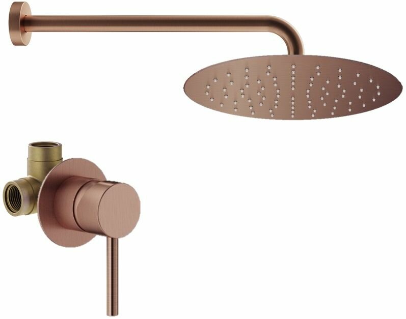 Комплект смесителей для душа Plumberia Selection KITXO01RS, медь брашированная