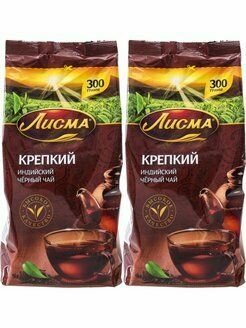 Чай Лисма крепкий 300 гр мягкая упаковка 2 штуки