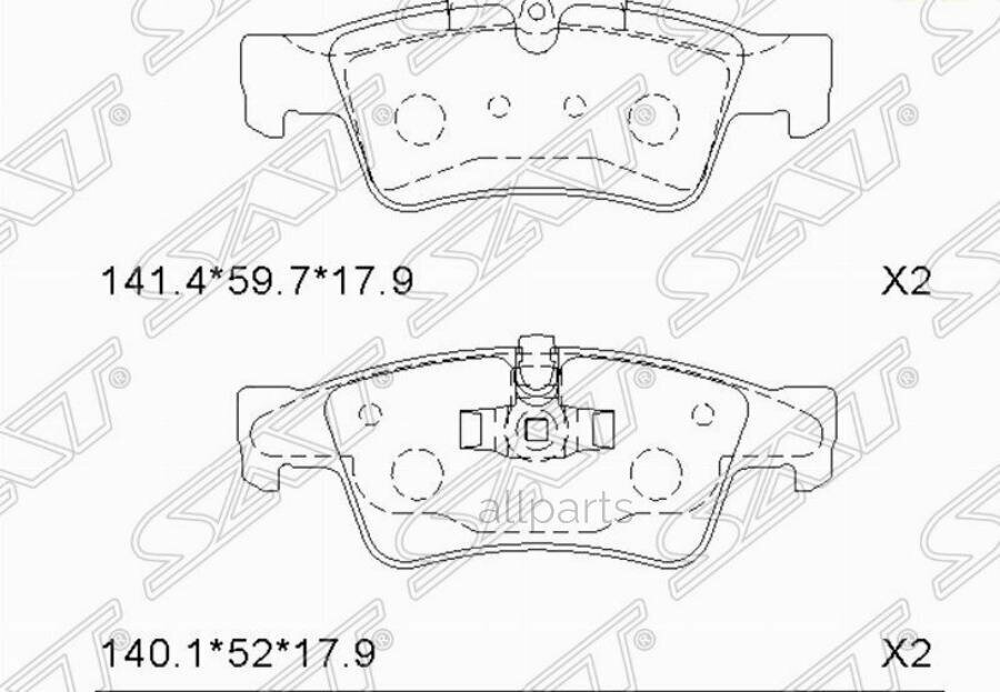 SAT ST-A1644201520 Колодки тормозные (Сзади) Mercedes-Benz M-Class 05-11 / S-Class 05-13