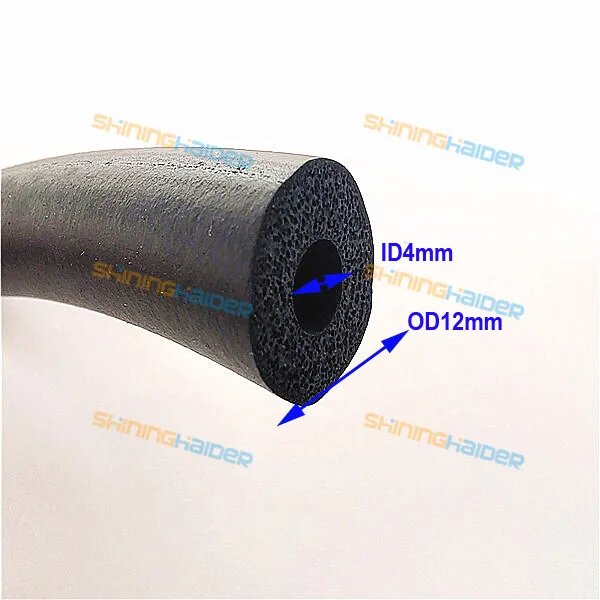 Пенообразная лента EPDM SHININGHAIDER 2 мм x 8 мм Length 20m, Black ID4mm OD12mm