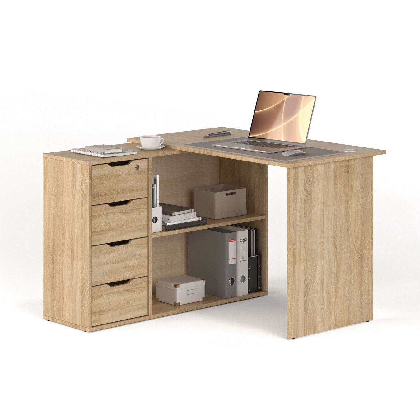 Стол письменный БАНГА-93 левый Дуб Сонома