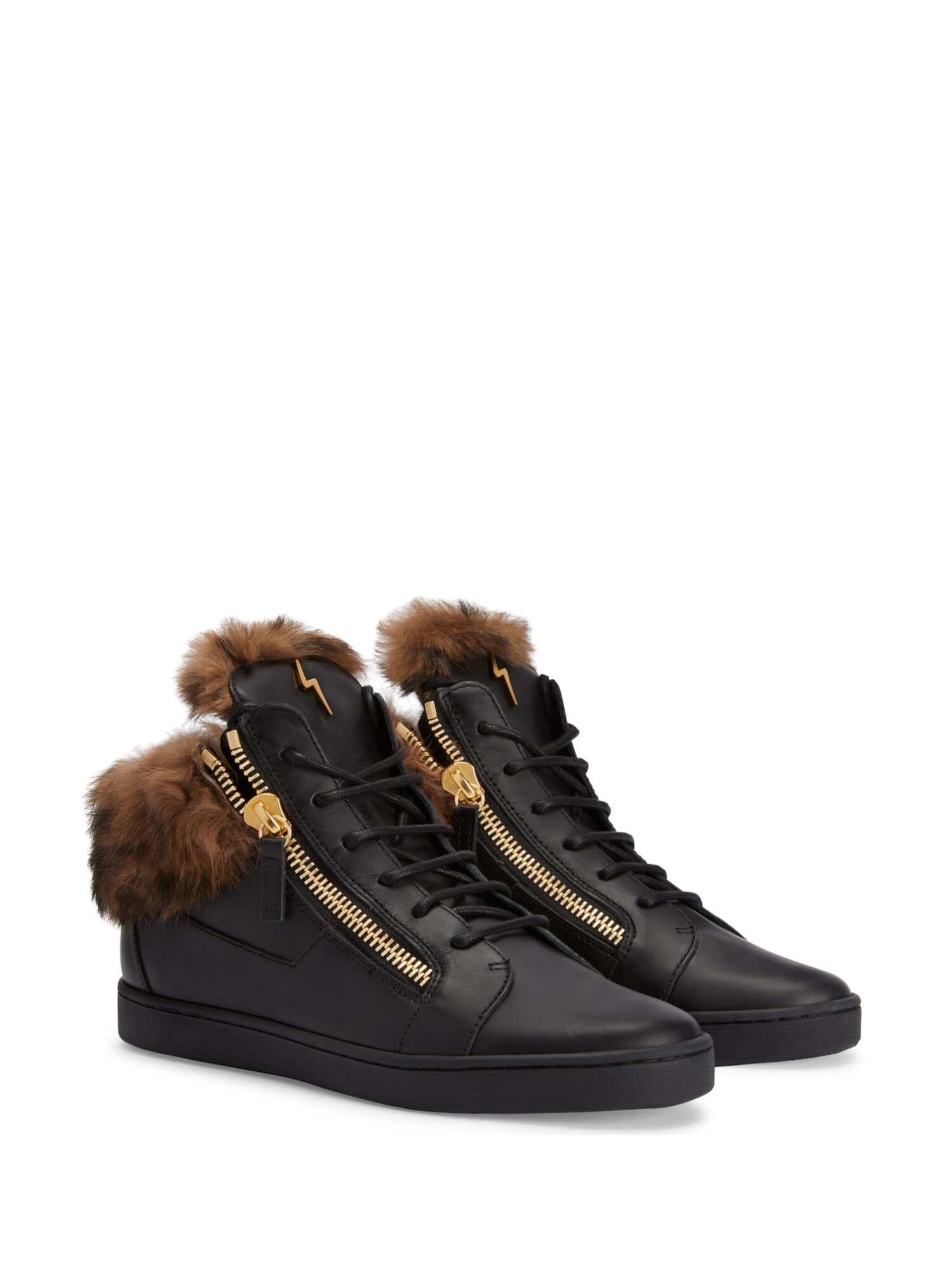 Кроссовки Giuseppe Zanotti Nicki leather sneakers, размер 39 EU, black/black — фото 1
