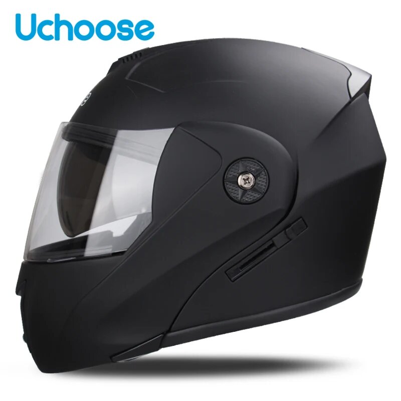 Мотошлем Uchoose XL, Matte Black, модульный, DOT