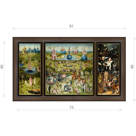 Картина Декор Депо Иеронима Босха Сад земных наслаждений Матовая бумага в раме, без стекла 46х81 см
