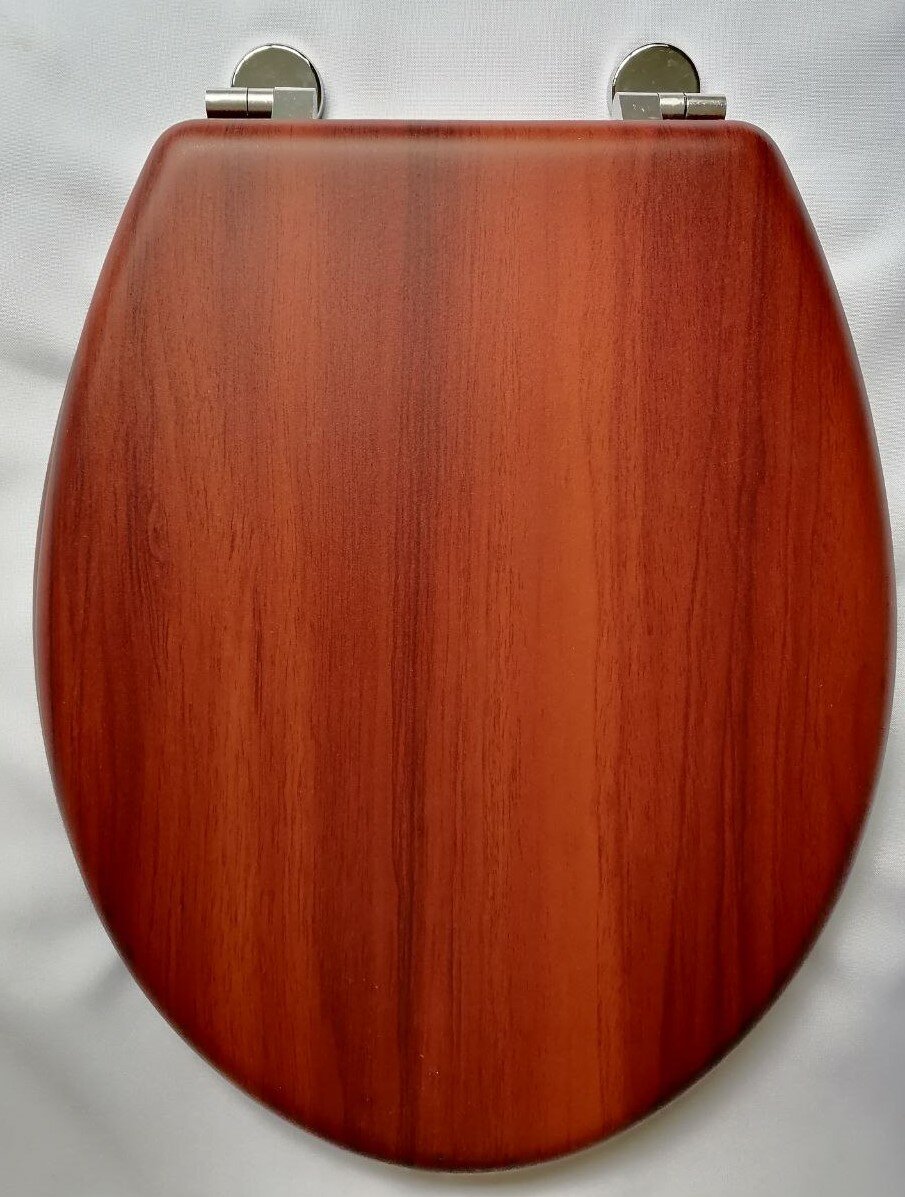 Крышка-сиденье на унитаз деревянная МДФ Sensea Тёмное дерево, крепеж регулируется 14-21 см