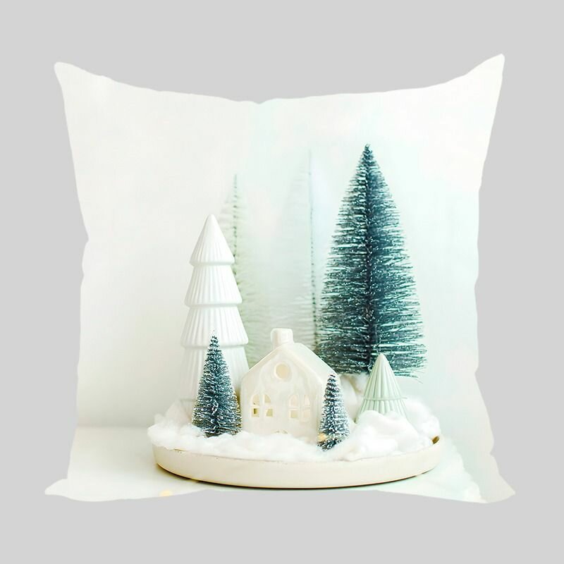 Чехол для подушки Зимний лес 40х40 велюр