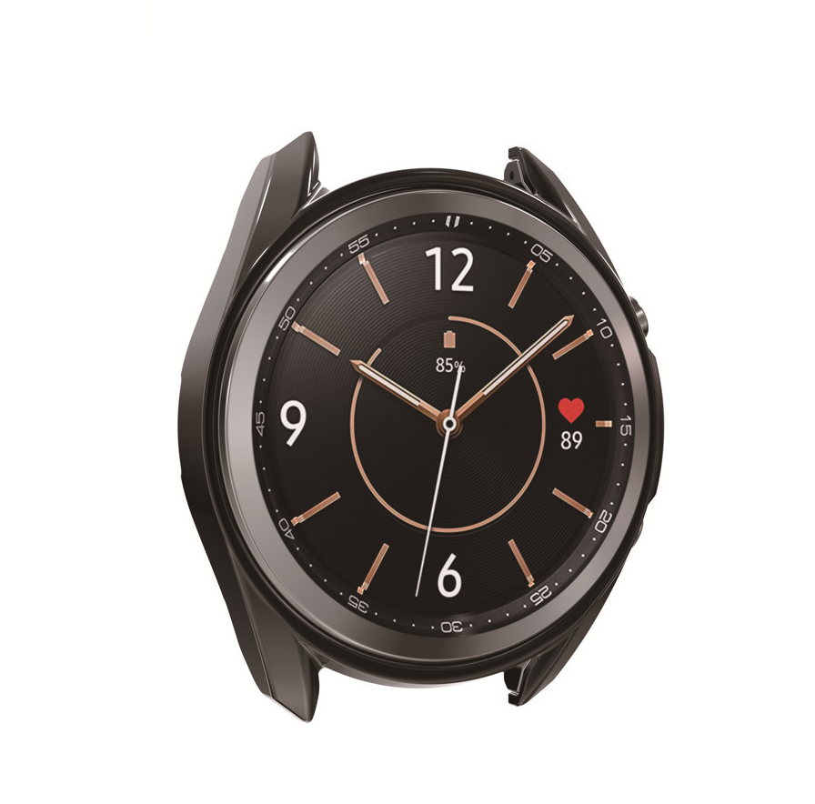 Защитный бампер-чехол MyPads из тончайшего и прочного силикона для Samsung Galaxy Watch 3 (45мм) SM-R840NZKACIS с противоударными свойствами черный